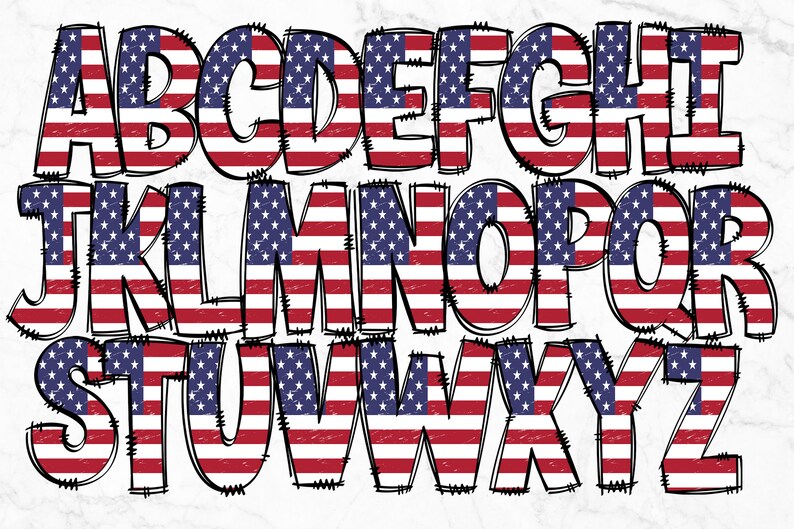 Flag Alphabet Letters PNG Bundle, Alphabet Clipart, Flag Hand Drawn ...