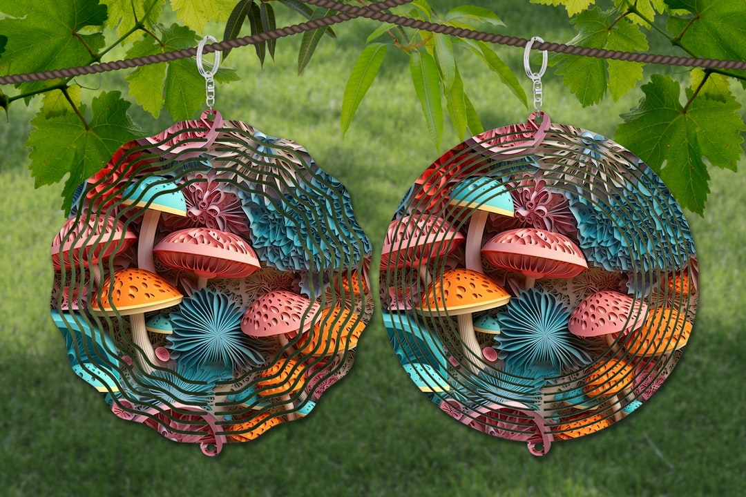 Mushroom Wind Spinner Paper Quill Sublimation Design Template, 3D Wind ...