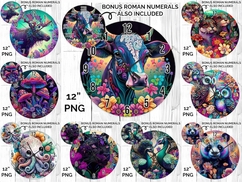 Clock PNG, Printable Wall Clock, Sublimation Clock Png , Clock Template ...