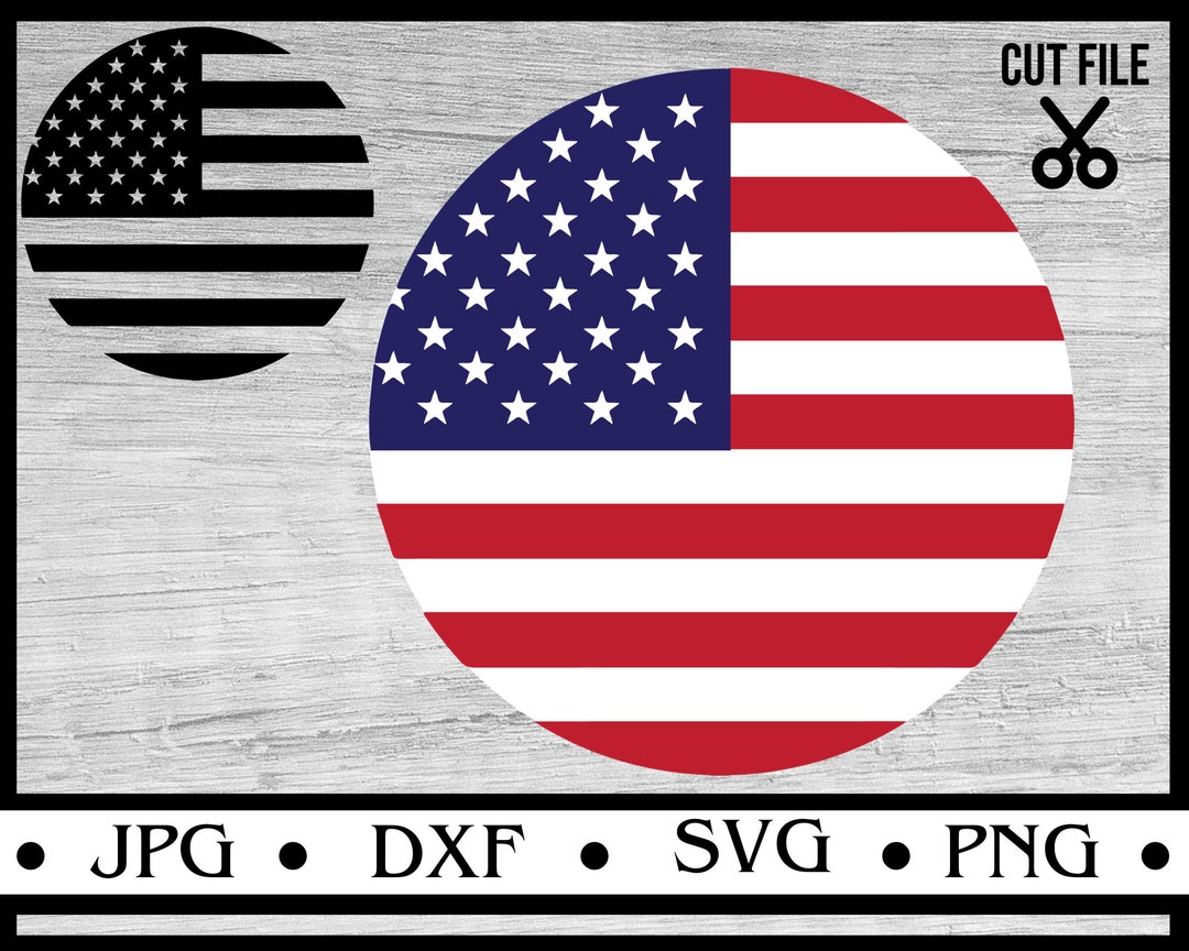 American Flag Svg, Circle American Flag Svg, USA Flag Svg, Patriotic ...