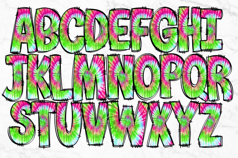 Tie Dye Alphabet Letters PNG Bundle Alphabet Clipart - Etsy