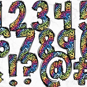 Leopard Print Alphabet Letters PNG Bundle, Alphabet Clipart, Rainbow ...