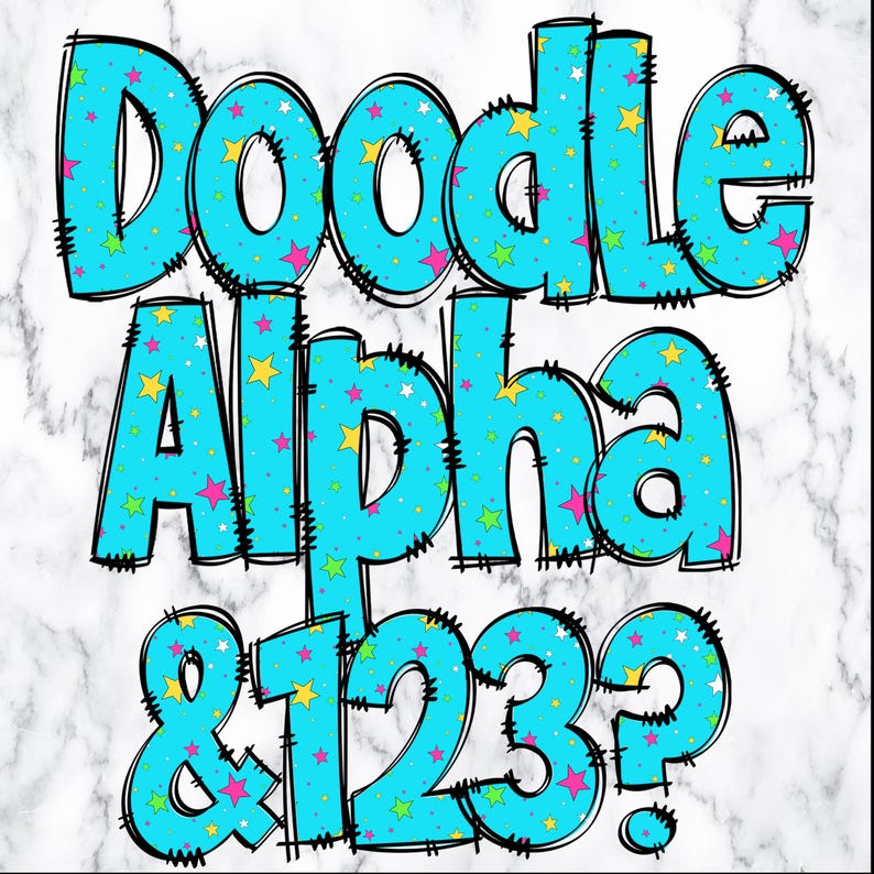 Bright Preppy Letters Alphabet PNG Alphabet Clipart Printable Alphabet ...