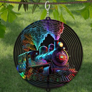 Train Wind Spinner Sublimation Design Template, Neon Wind Spinner SVG ...