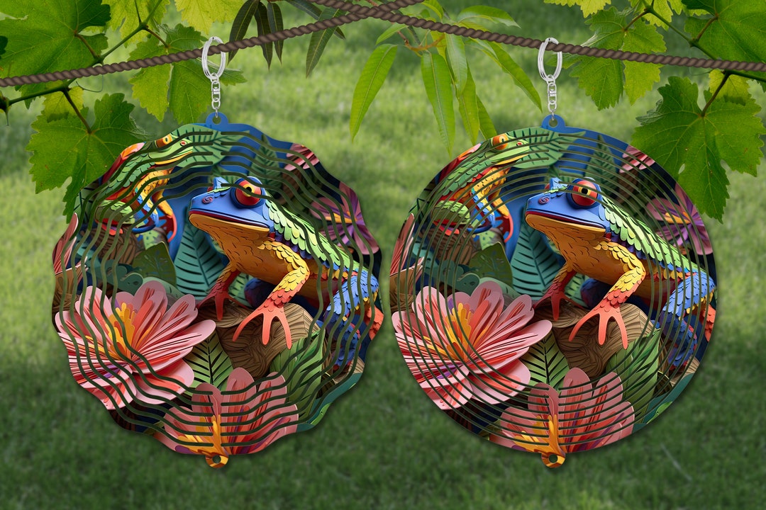 Frog Wind Spinner Paper Quill Sublimation Design Template, 3D Wind ...