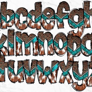 Western Alphabet Letters PNG Bundle, Alphabet Clipart, Western Hand ...