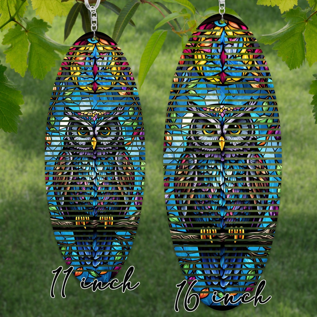 Owl Oval Wind Spinner Sublimation Design, 11 Inch Oval Wind Spinner, 16 ...