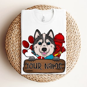 Husky Name Holder Editable Canva Template Puppy Dog Cute Name - Etsy