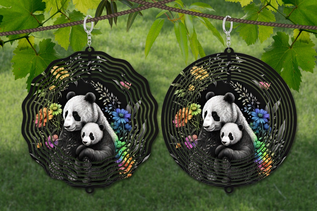 Panda Wind Spinner Watercolor Sublimation Design Template, Wind Spinner ...