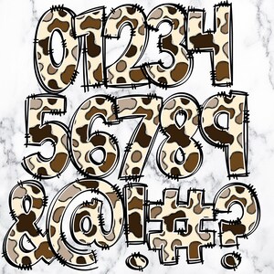 Cow Print Doodle Alphabet Letters PNG Bundle, Alphabet Clipart, Cow ...