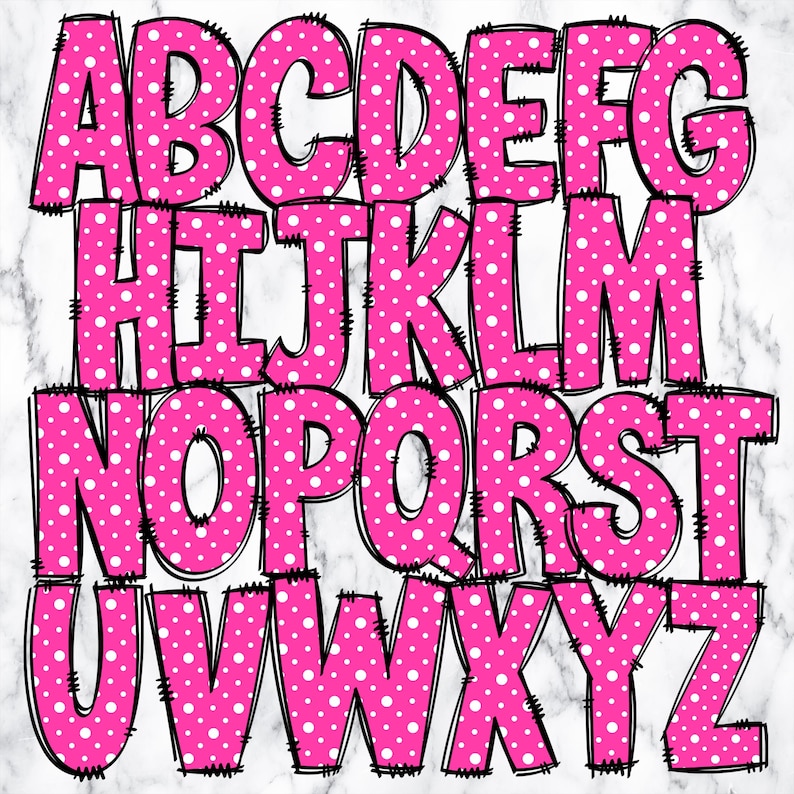 Bright Preppy Letters Alphabet PNG Alphabet Clipart Printable Alphabet ...