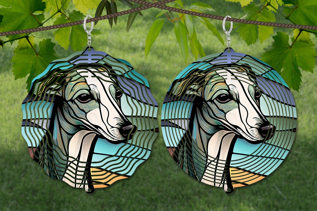 Whippet Wind Spinner Sublimation, Dog Wind Spinner SVG, 10 Inch Round ...