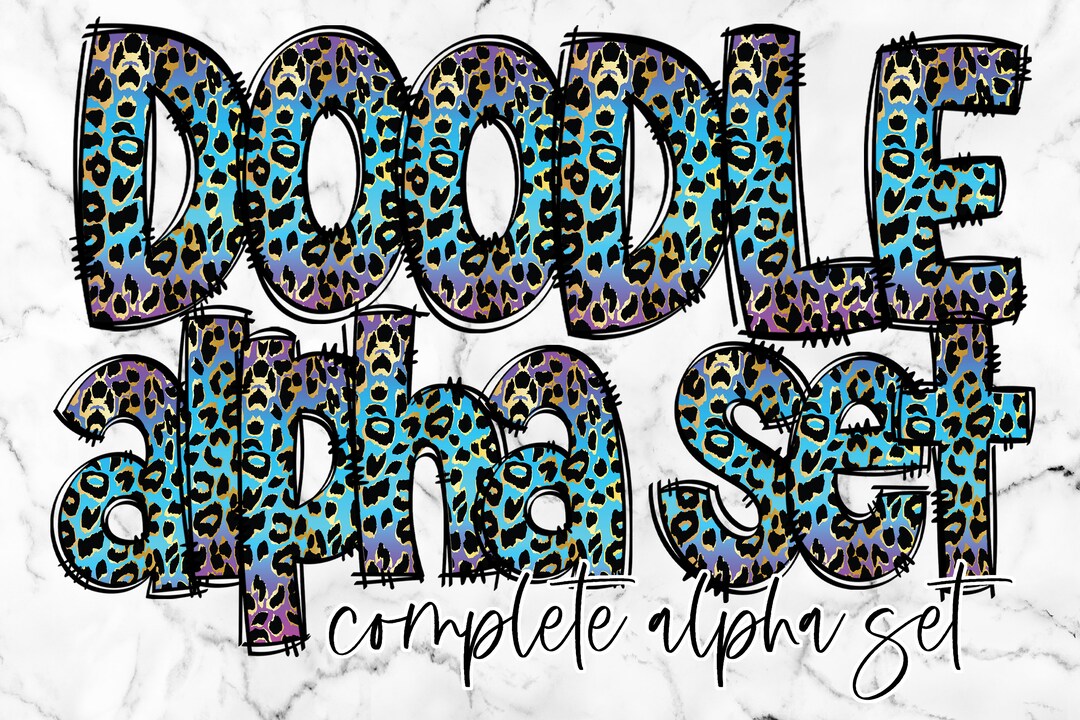 Leopard Print Alphabet Letters PNG Bundle, Alphabet Clipart, Rainbow ...