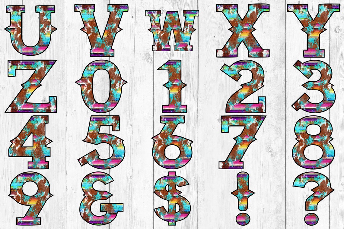 Western Letters and Numbers Letters & Numbers PNG Western - Etsy
