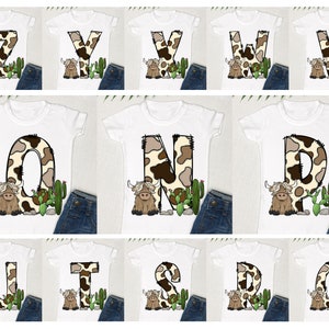 Editable Highland Cow Western Decorative Doodle Letters, Make Your Own ...