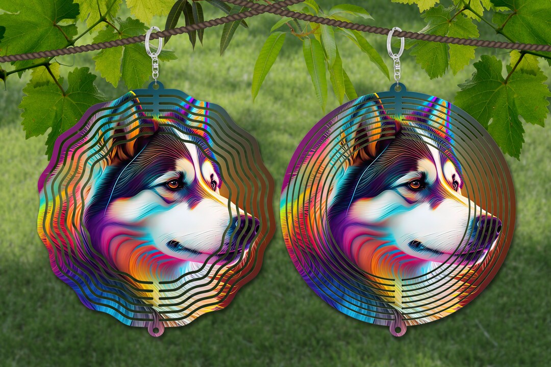 Husky Wind Spinner Sublimation, Dog Wind Spinner SVG, 10 Inch Round ...