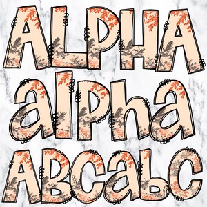 Fall Floral Letters Alphabet PNG Alphabet Clipart Printable Alphabet ...