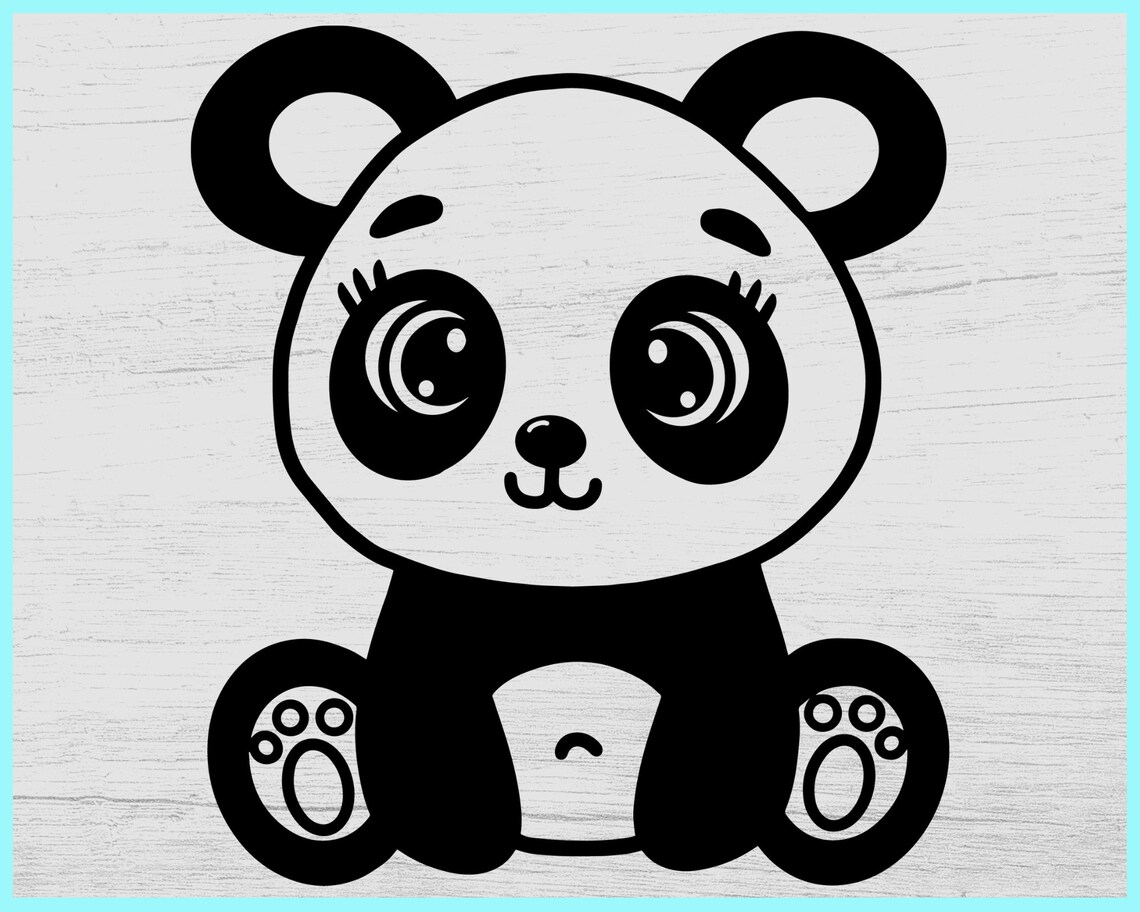 Panda SVG, Panda Clipart, Svg Files and Outline Svg, Panda Line Art ...