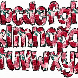 Valentines Doodle Letters With Clip Art PNG, Valentine's Doodle ...