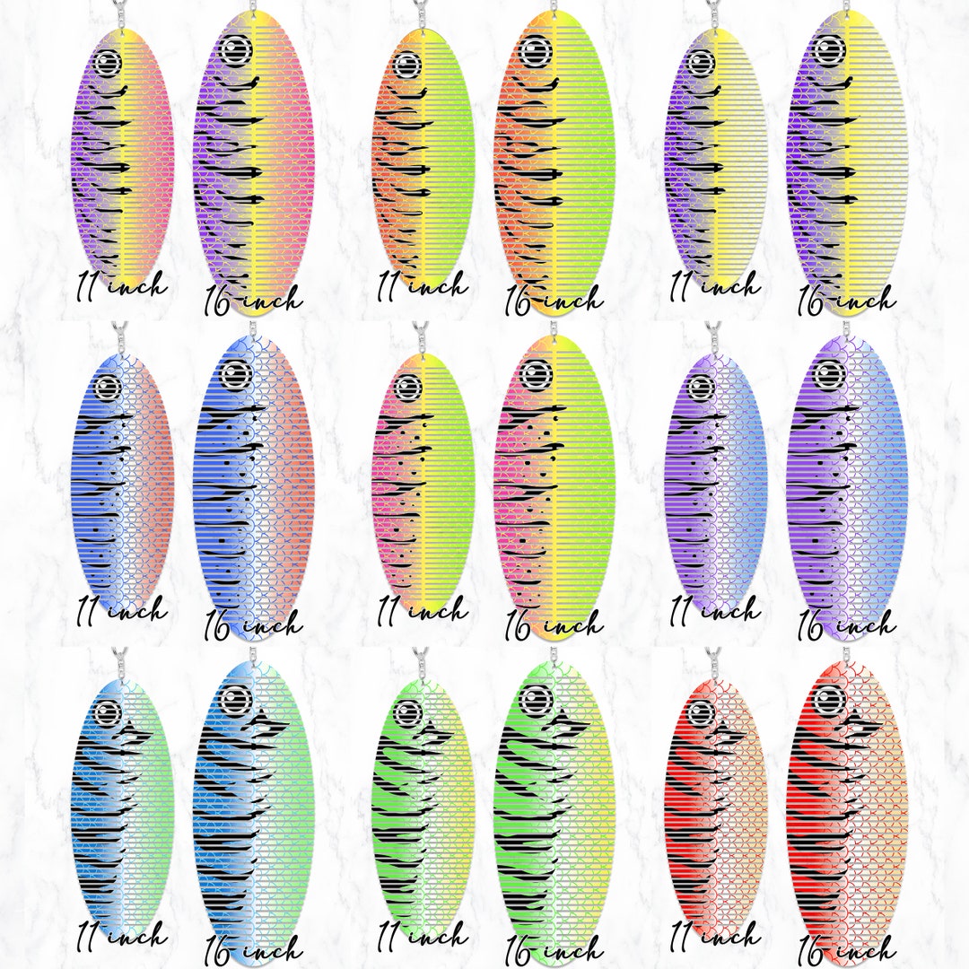 Fishing Lure Wind Spinner Sublimation Design, Oval Wind Spinner, Long ...