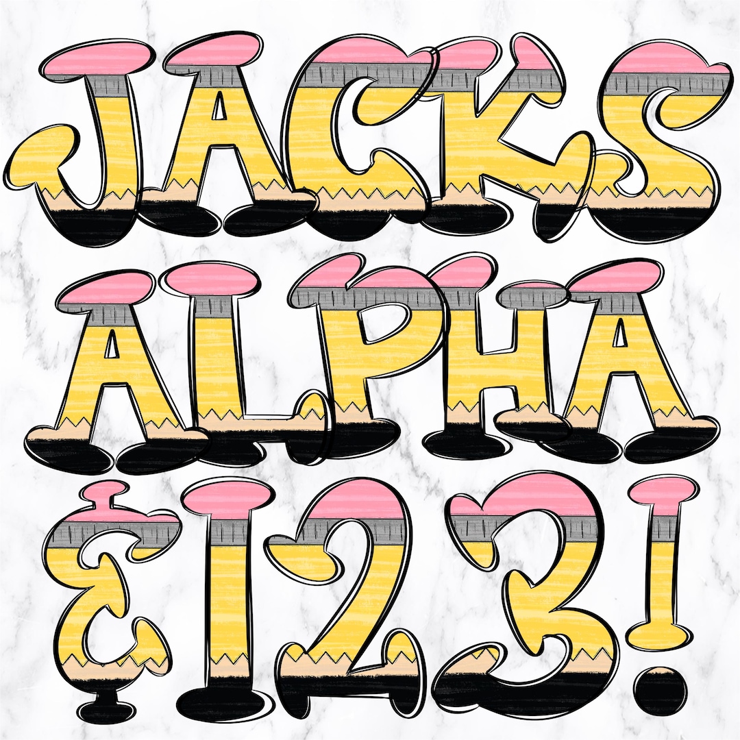 Pencil Doodle Alphabet Letters PNG Bundle, Alphabet Clipart, Back to ...