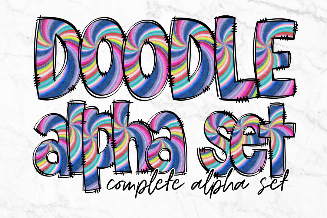 Doodle Letters Alpha Bundle Matching 20oz Tumbler Wrap, 20oz Skinny ...