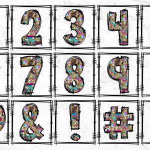 Boxed Doodle Alpha PNG Bundle, Alphabet Clipart, Hand Drawn Doodle ...