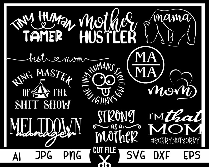 Mom Svg Bundle Mom Life Svg Mom Quotes Svg Blessed Mama - Etsy