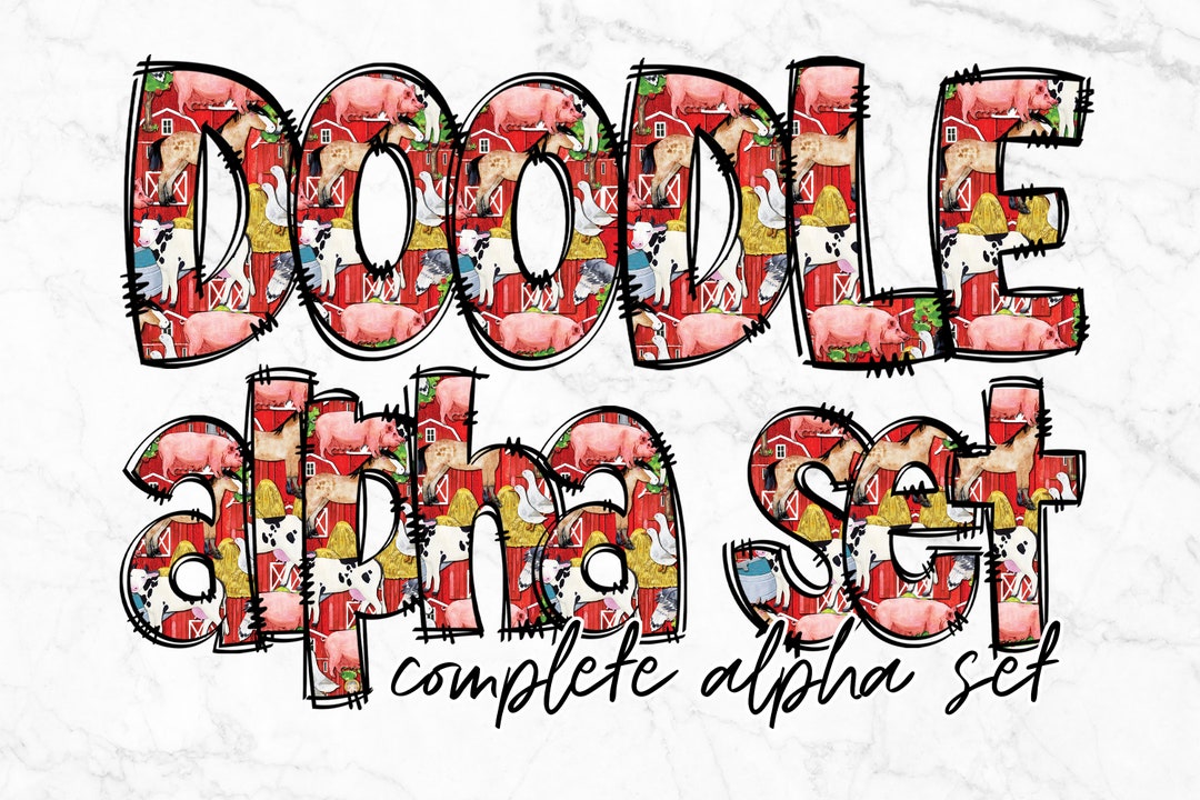Doodle Letters Alpha Bundle Matching 20oz Tumbler Wrap, 20oz Skinny ...