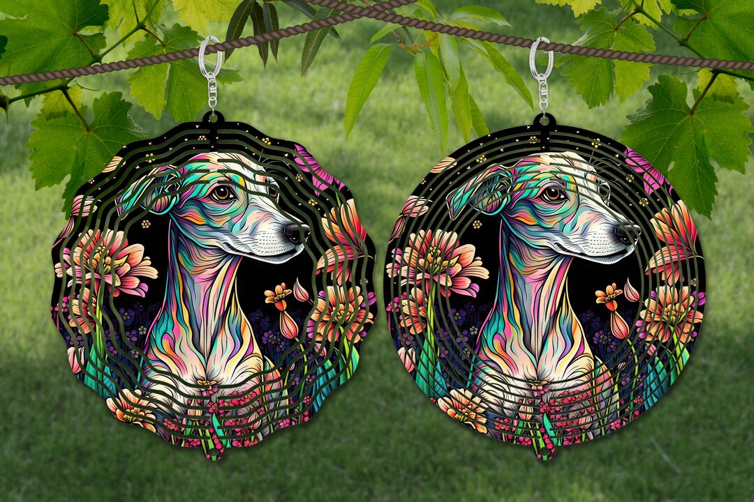 Whippet Wind Spinner Sublimation, Dog Wind Spinner SVG, 10 Inch Round ...