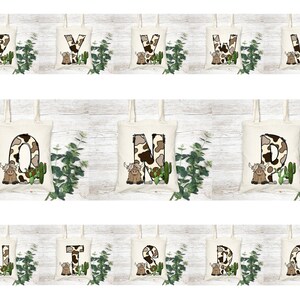 Editable Highland Cow Western Decorative Doodle Letters, Make Your Own ...