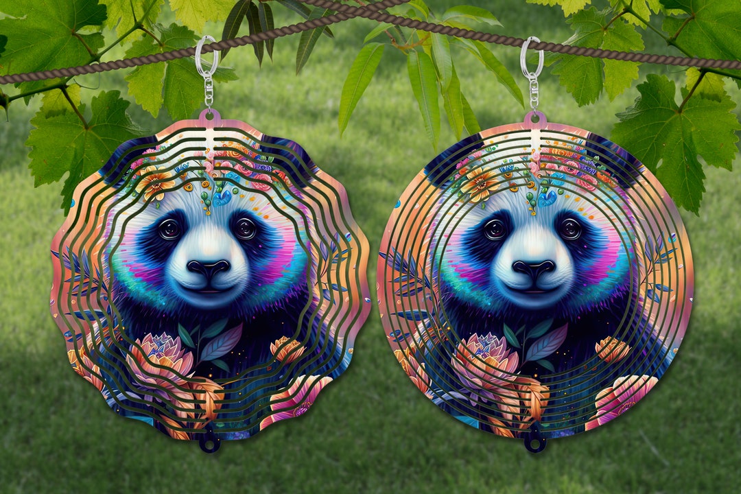 Panda Wind Spinner Watercolor Sublimation Design Template, Wind Spinner ...