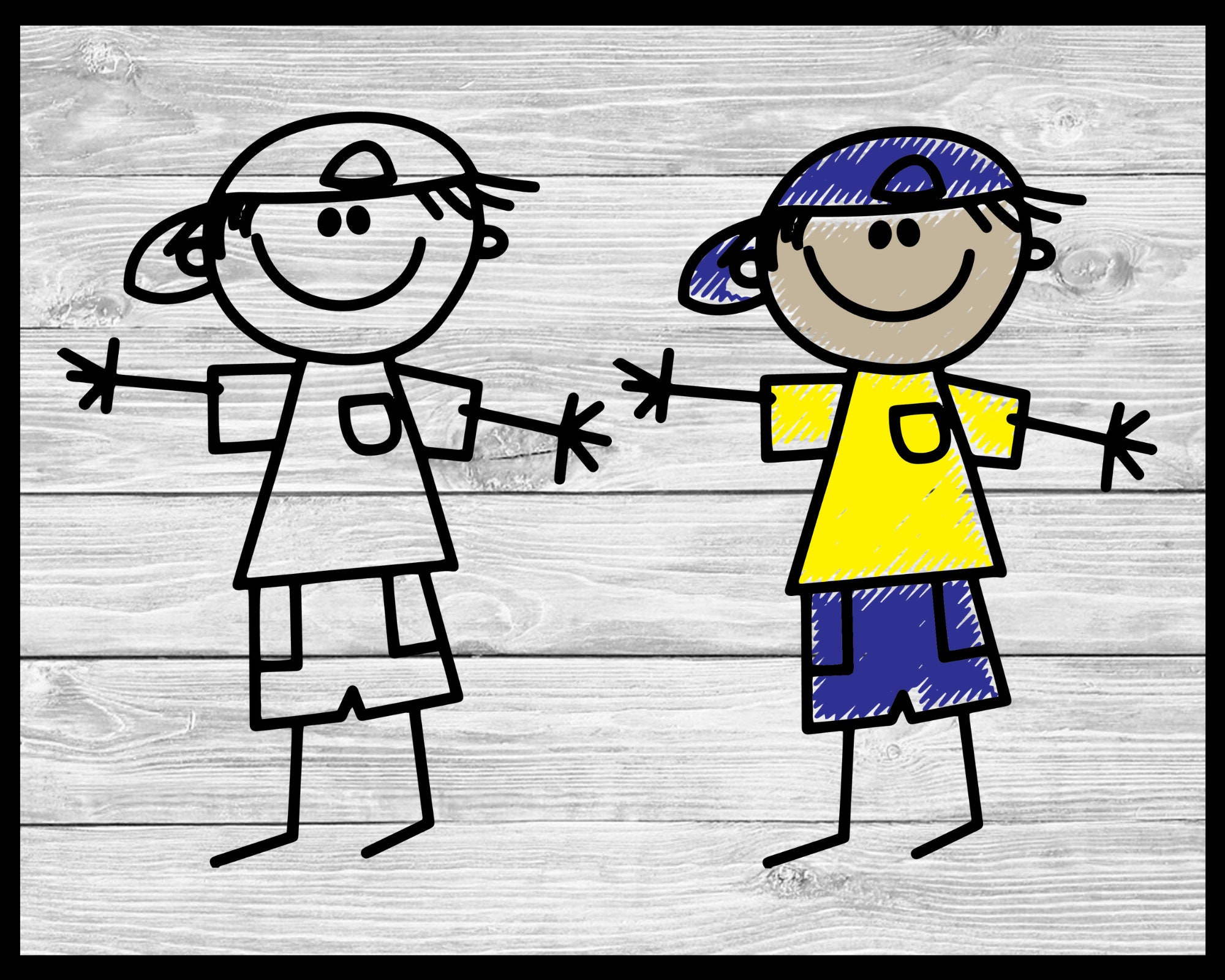 Stick Figure Kids SVG Bundle Stick People Svg Stick Friends - Etsy