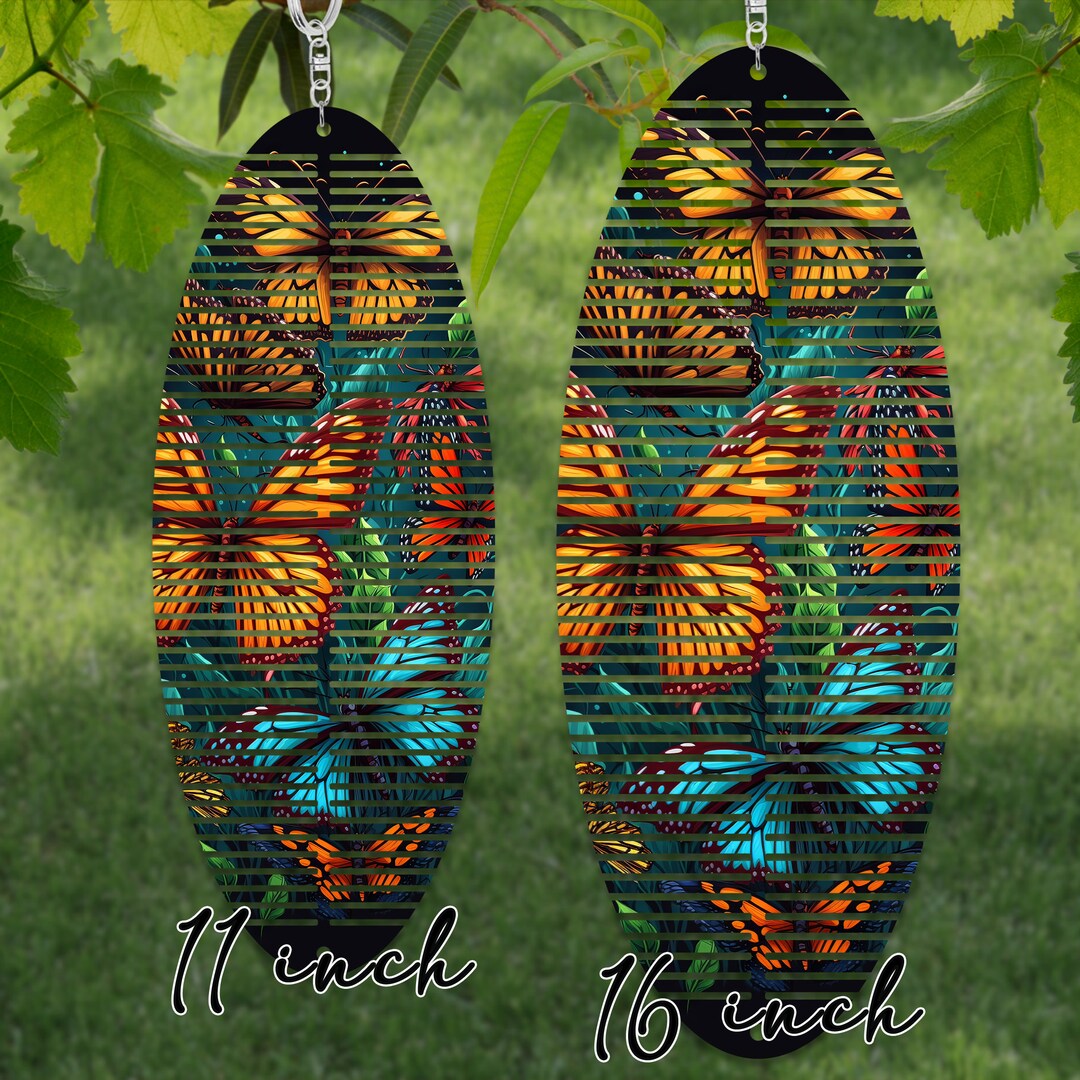 Butterfly Oval Wind Spinner Sublimation Design, 11 Inch Oval Wind ...