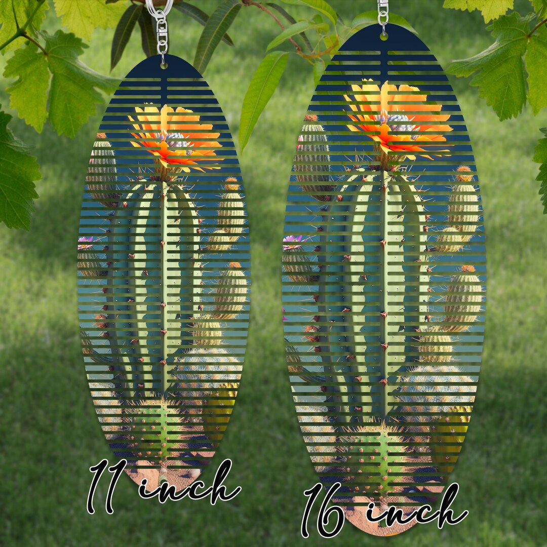 Cactus Oval Wind Spinner Sublimation Design, 11 Inch Oval Wind Spinner ...