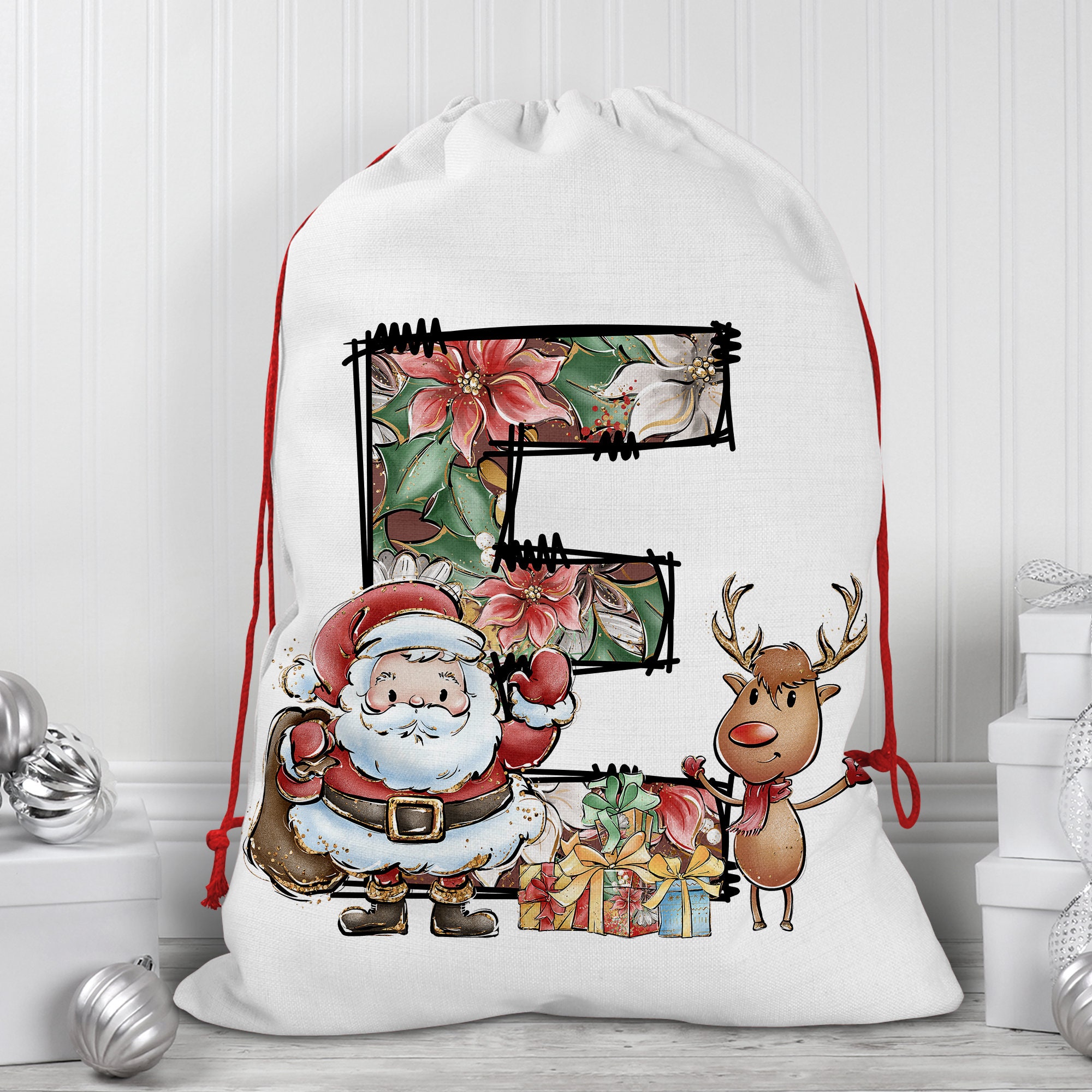 Canva Template Christmas Letter Santa Sack Doodle Letters, Santa ...