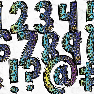 Leopard Print Alphabet Letters PNG Bundle, Alphabet Clipart, Rainbow ...