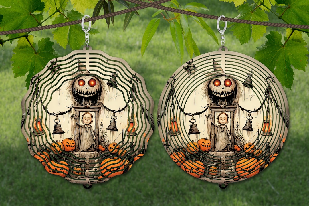 Pumpkin Wind Spinner Halloween Sublimation Design Template, Wind ...