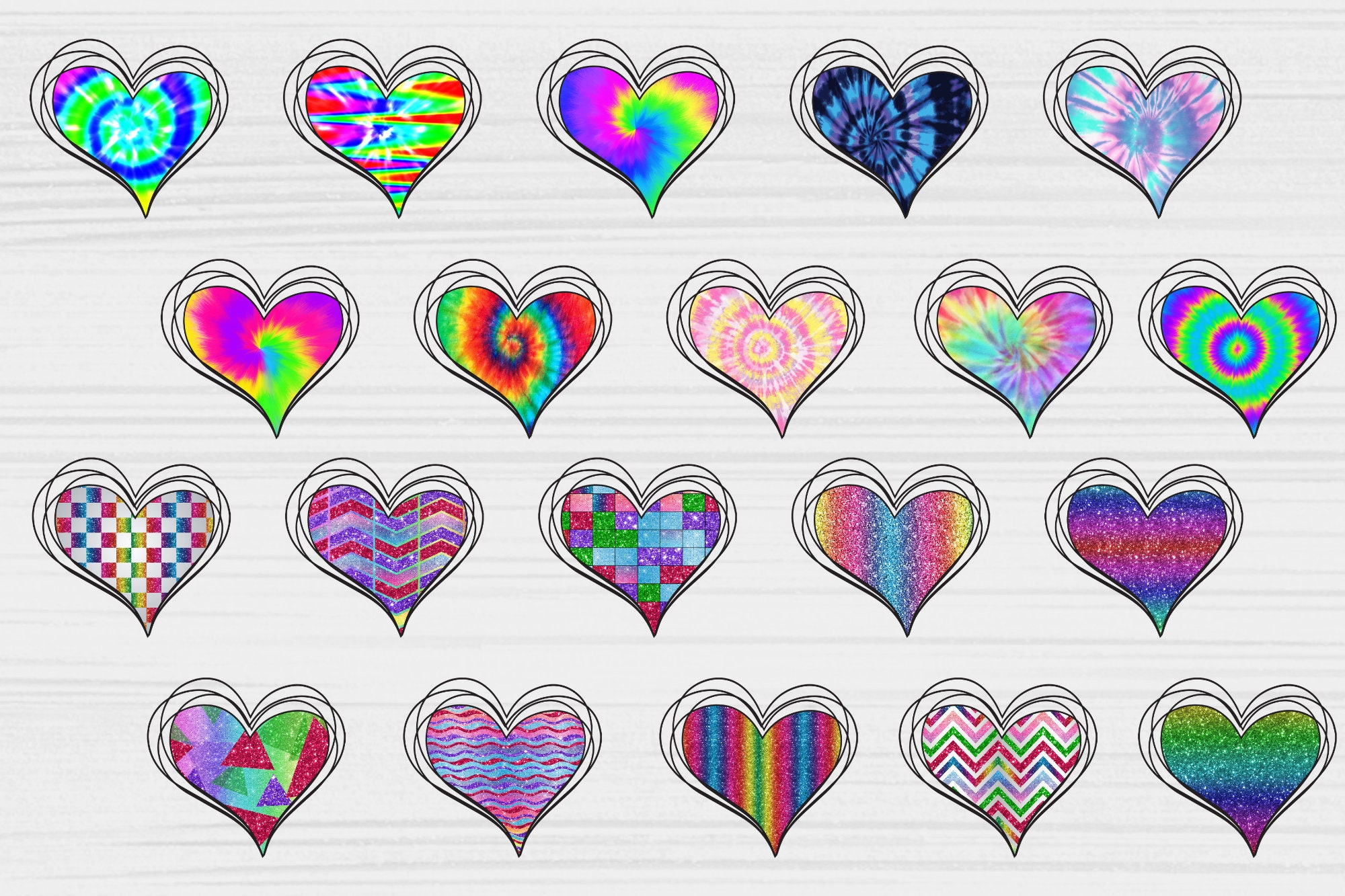 Heart Sublimation Bundle, Love Heart Sublimate, Loveheart Clipart ...