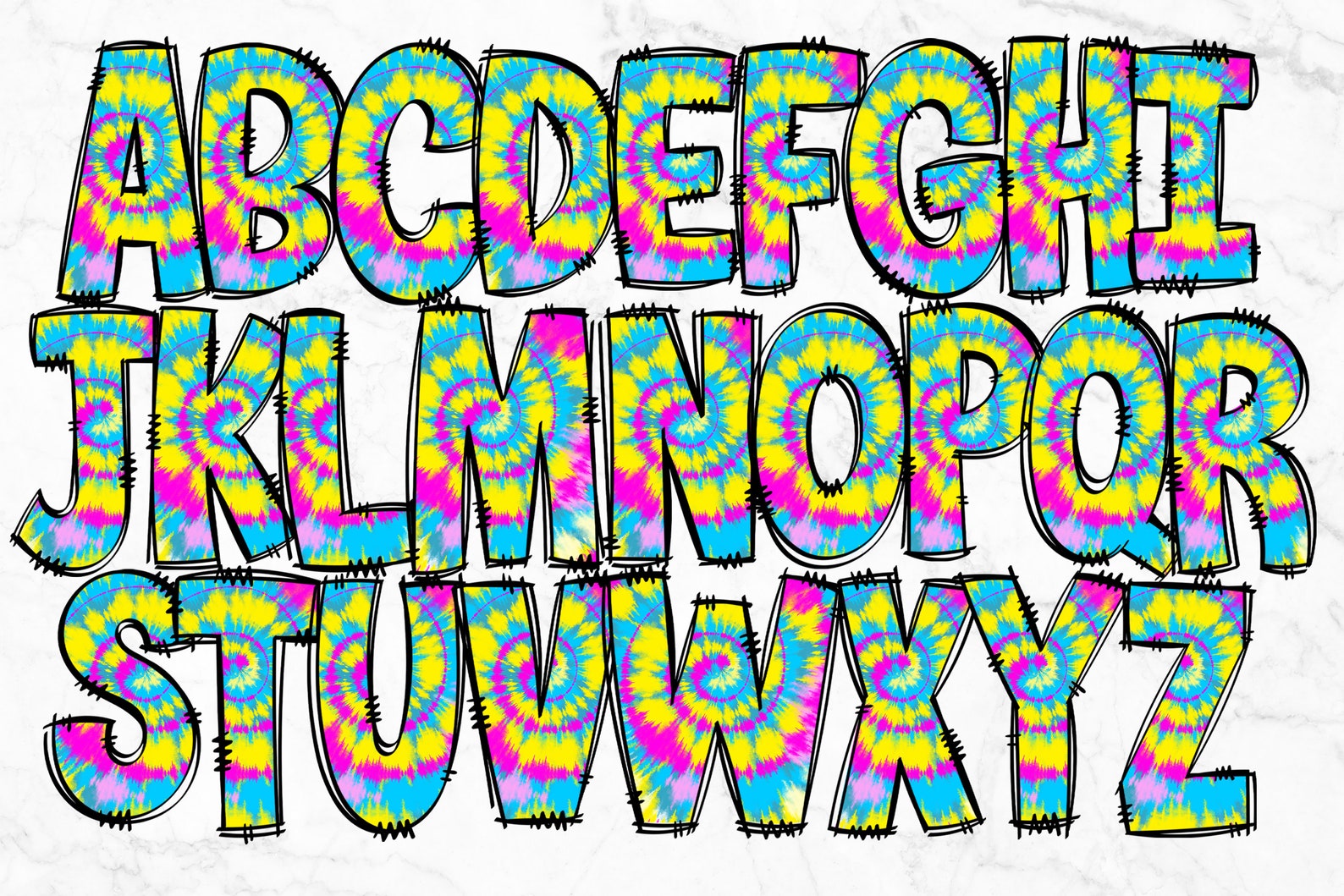 Tie Dye Alphabet Letters PNG Bundle Alphabet Clipart Tie Dye - Etsy