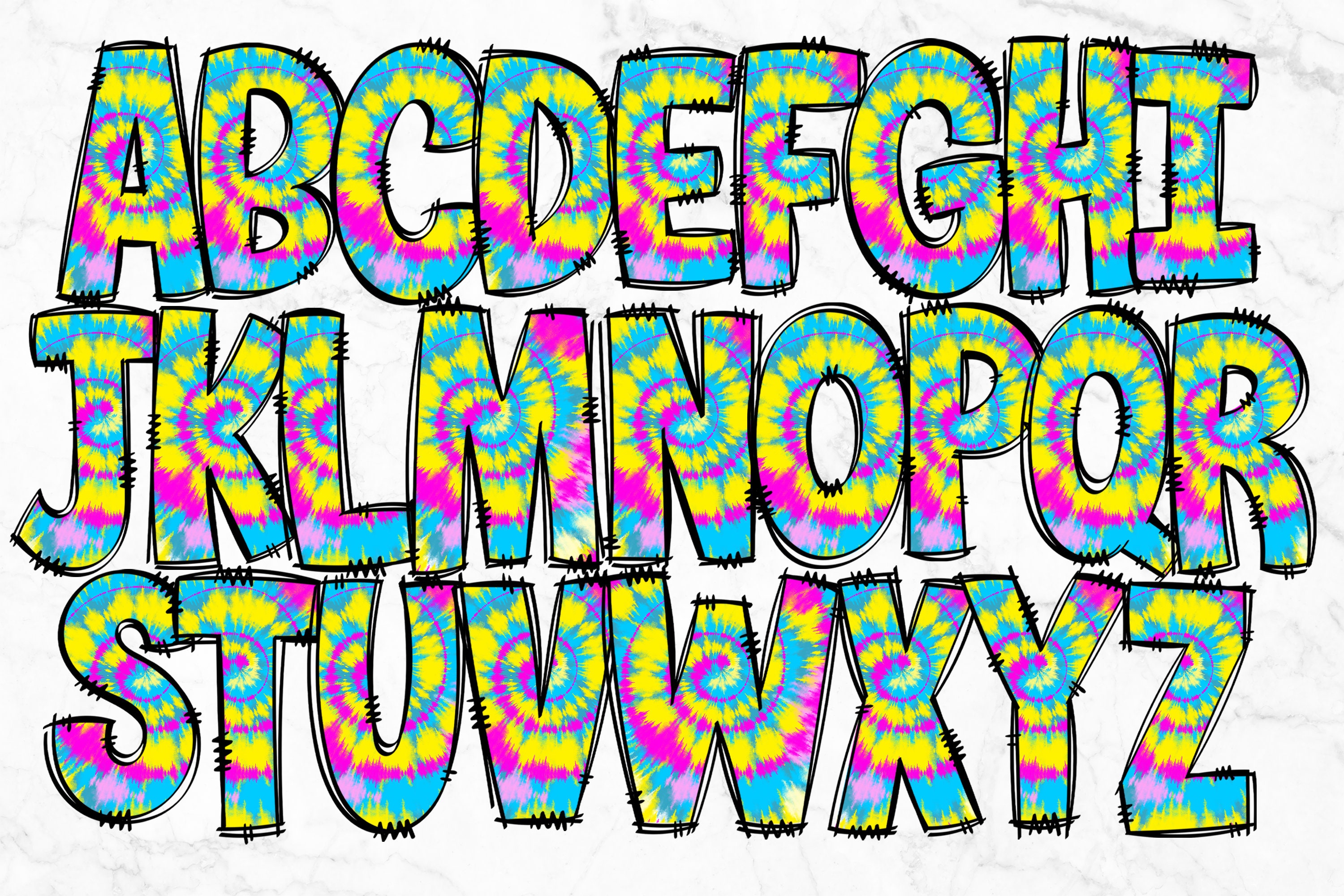 Tie Dye Alphabet Letters PNG Bundle Alphabet Clipart Tie Dye - Etsy