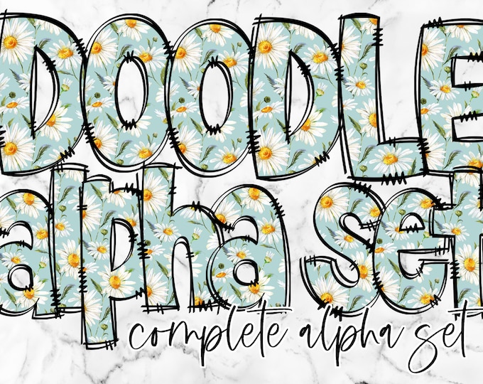 Doodle Alphabet PNG, Alphabet Letters PNG Bundle, Hand Drawn Doodles ...