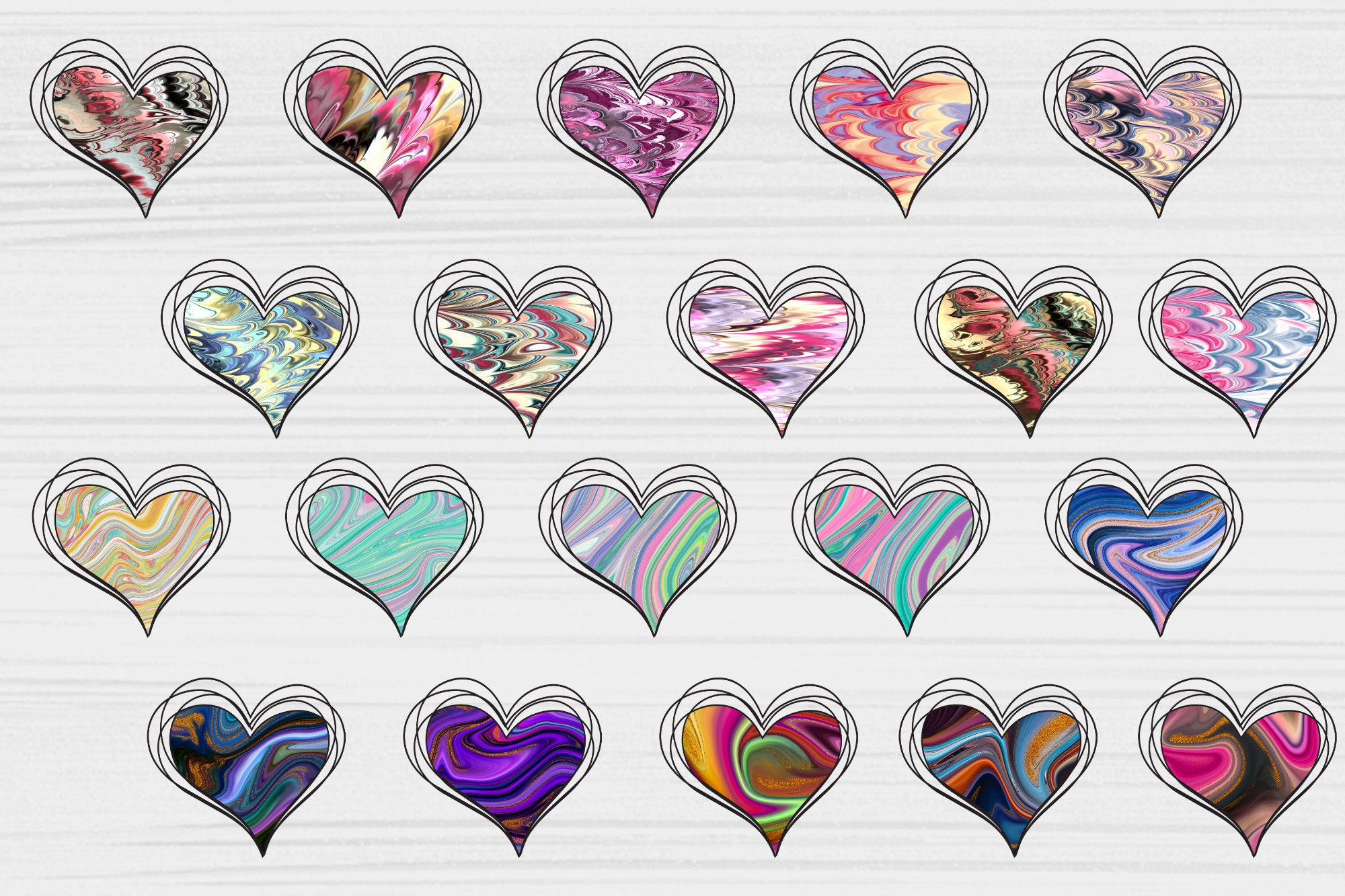Heart Sublimation Bundle, Love Heart Sublimate, Loveheart Clipart ...
