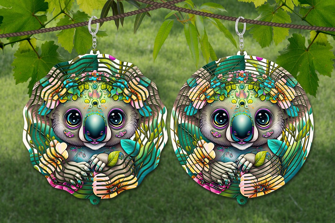 Koala Wind Spinner Watercolor Sublimation Design Template, Wind Spinner ...