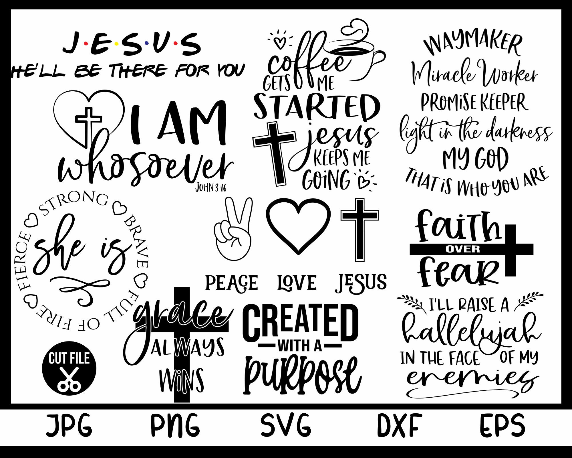 Christian SVG Bundle Scripture Svg Religious Svg Jesus Svg | Etsy