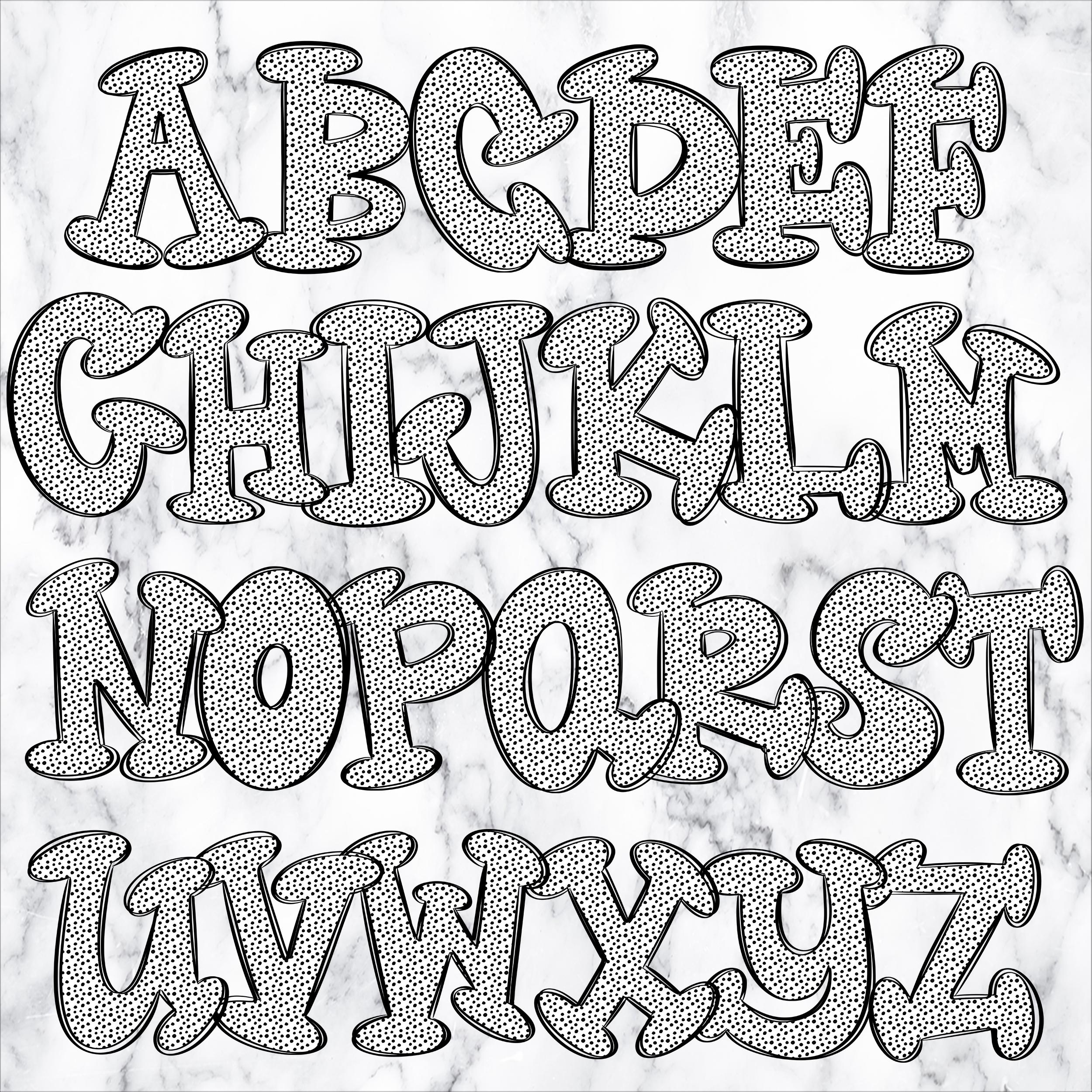 Bright Preppy Letters Alphabet PNG Alphabet Clipart Printable Alphabet ...