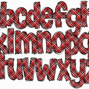Christmas Doodle Letters, Christmas Clipart, Santa Sublimation Font ...