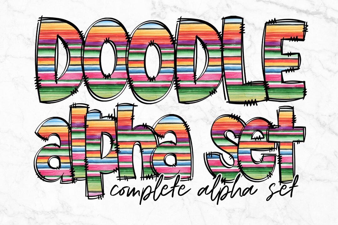 Serape Doodle Letters Alpha Bundle Matching 20oz Tumbler Wrap, 20oz ...