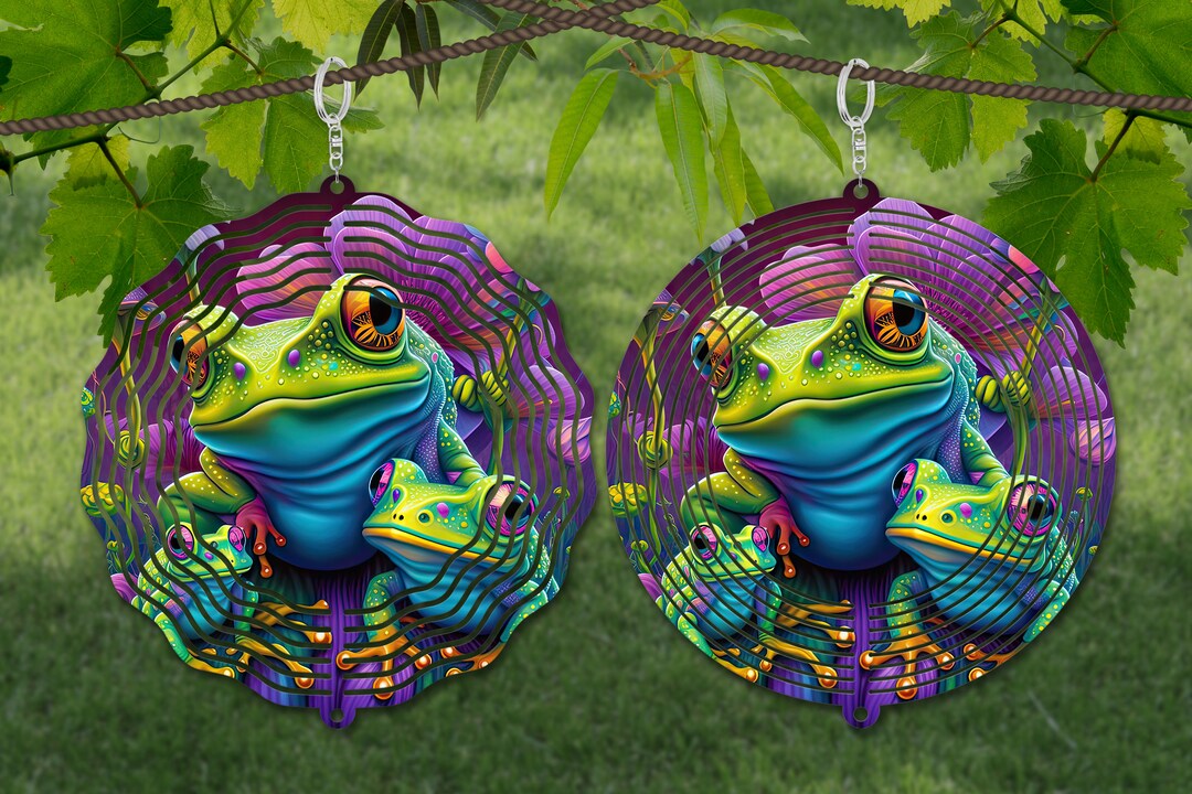 Frog Wind Spinner Watercolor Sublimation Design Template, Wind Spinner ...