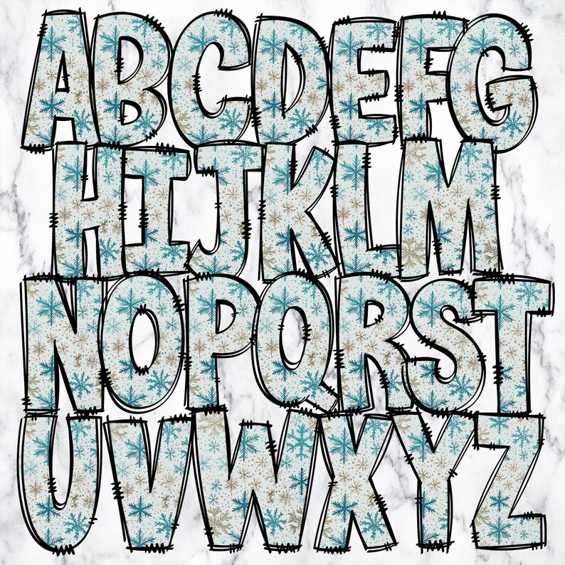 Winter Christmas Letters Alphabet PNG Christmas Alphabet Clipart ...
